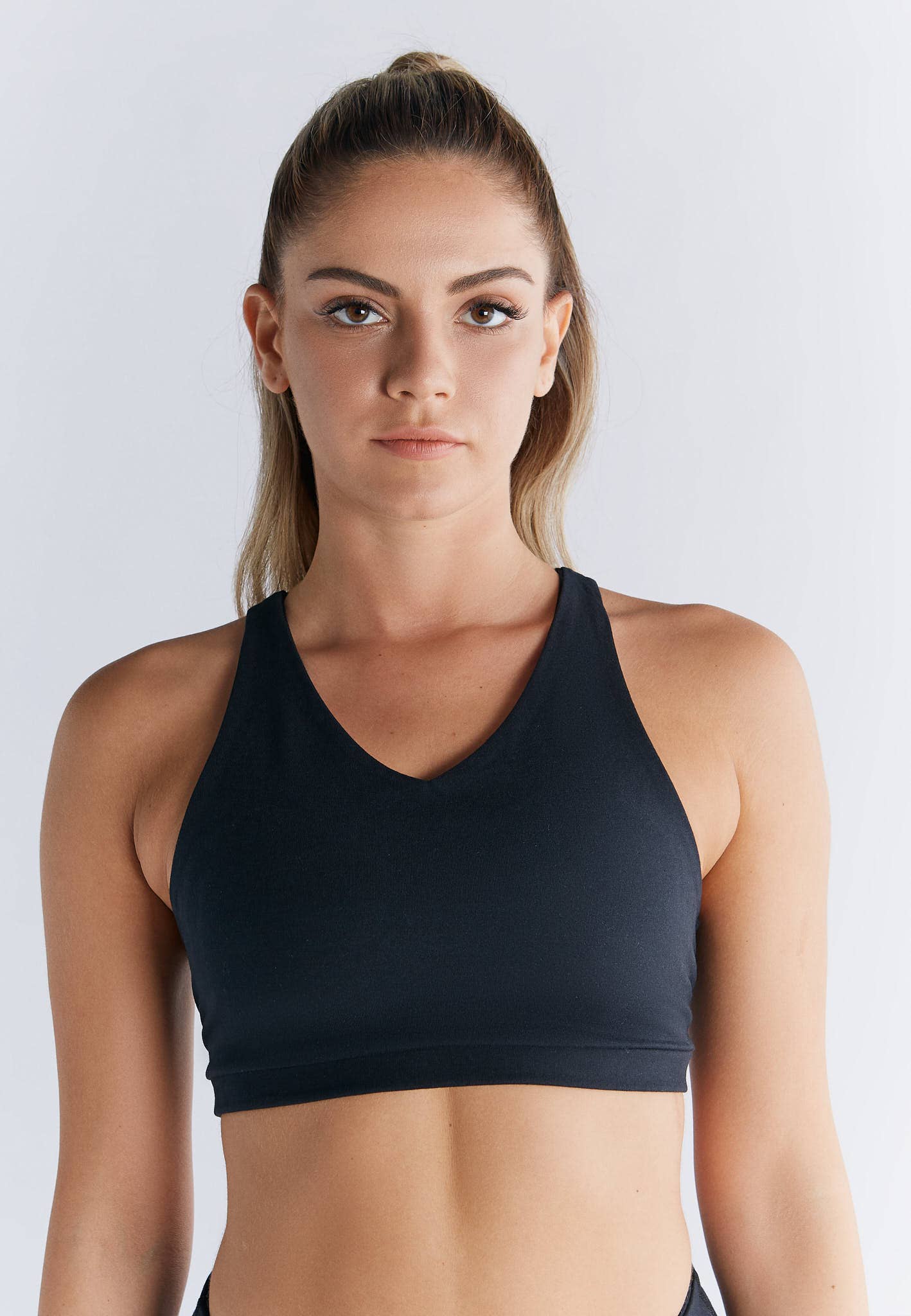 Recycled Polyester Padded V-neck Sports Bra – Earth Wardrobe