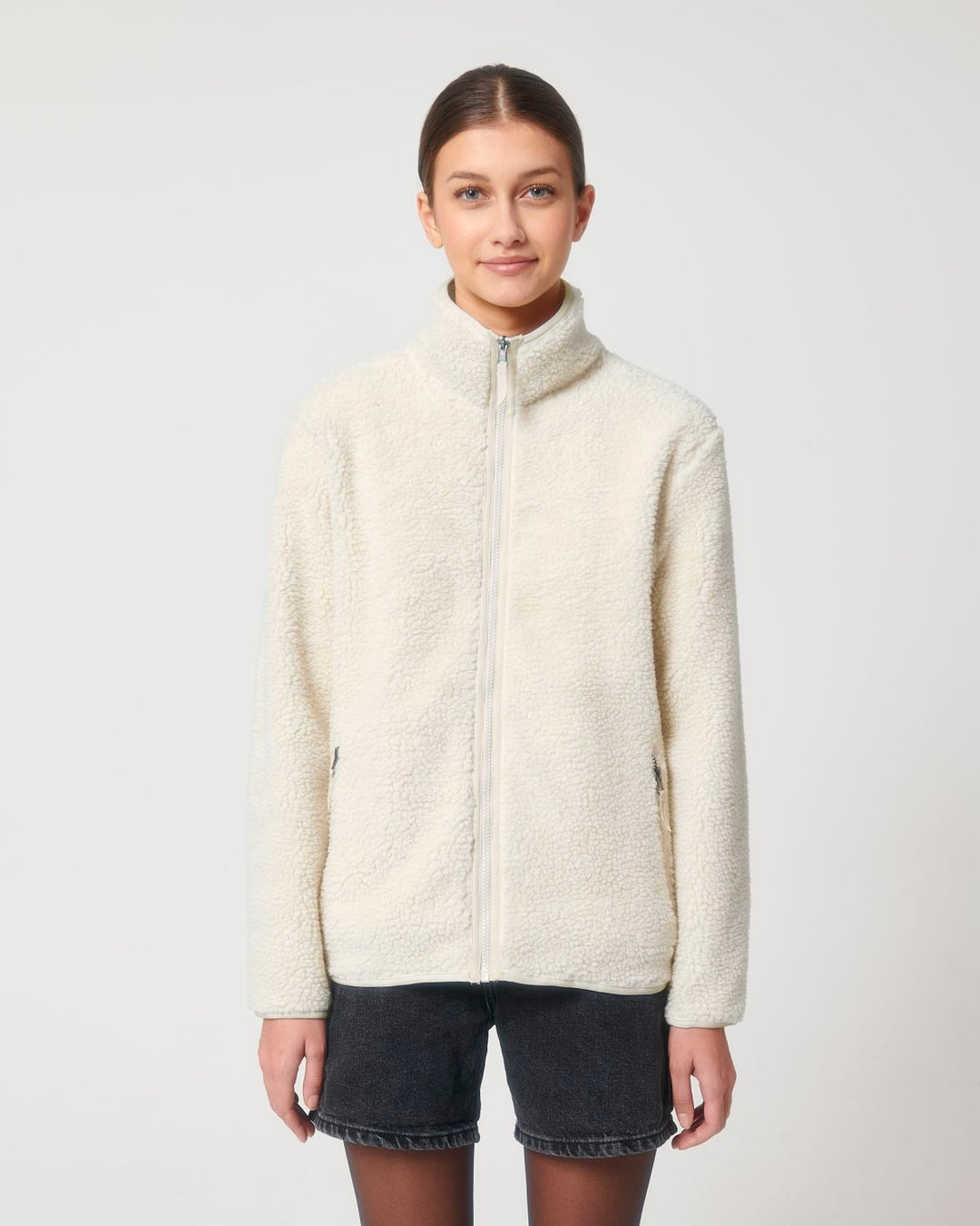 Recycled Sherpa Jacket Zipped: Unisex – Earth Wardrobe