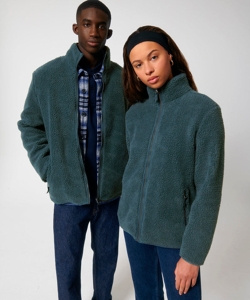 Recycled Sherpa Jacket Zipped: Unisex – Earth Wardrobe